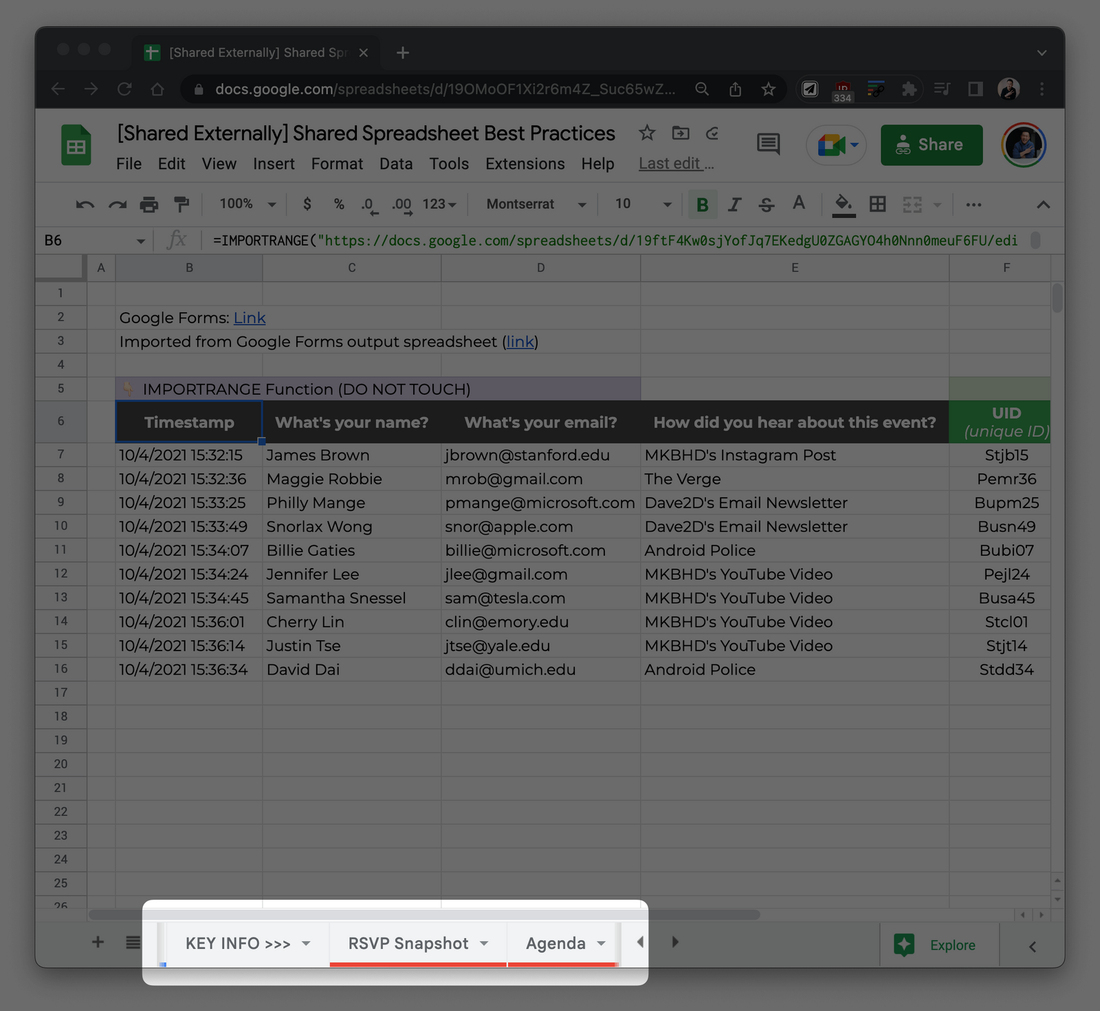 10 Best Practices for SHARED Spreadsheets